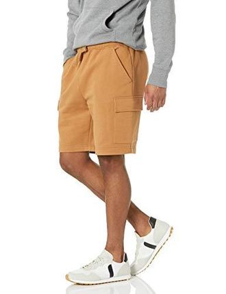 Amazon Essentials Short Cargo en Polaire Homme, Havane, XXL