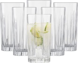 Schott Zwiesel Longdrinkglas Stage (6er-Set), Trinkglas f&uuml;r Longdrinks mit Relieff, sp&uuml;lmaschinenfeste Kristallgl&auml;ser (Art.-Nr. 121556)