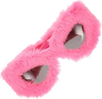 Garneck Lunettes de Soleil D&eacute;coratives en Peluche Rose D&eacute;grad&eacute; Lunettes de F&ecirc;te Fantaisie pour Anniversaire Accessoires L&eacute;gers et Originaux pour Soir&eacute;es Costu