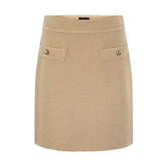 Fay Femme, Jupes, Beige, Taille: 42 FR Boucl&eacute; Mini Skirt