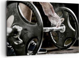 Arttor Wandbilder Dekoration Wohnzimmer Sport athlet anheben fitness Bilder auf Leinwand 120x80cm Leinwandbild Schlafzimmer Deko Wand Kunstdruck Art Groß XXL