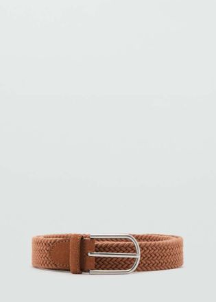 Mango Ceinture &eacute;lastique tress&eacute;e marron moyen - Homme - 100 - MANGO MAN