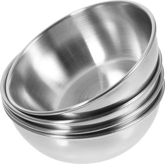 BESTONZON 4 st&uuml;cke Mini Dipschalen Edelstahl Saucenschalen Runde Gew&uuml;rz Gerichte Sushi Dip Sch&uuml;ssel Untertassen Sch&uuml;ssel Mini Vorspeise Platten