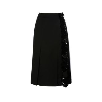 Prada Rock aus Schurwolle und Pailletten in Schwarz