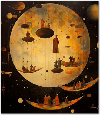 Wallario Herdabdeckplatte/Spritzschutz aus Glas, 52 x 60 cm, 1-teilig mit 8 mm hohen Füßen, für Ceran- und Induktionsherde, Mondtheater