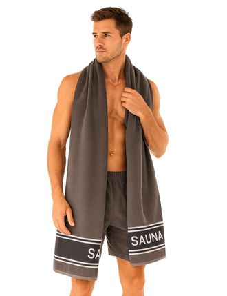 Morgenstern Saunahandtuch XXL 80x200 cm 100% Baumwolle Sauna Handtuch Badetuch Gro&szlig; f&uuml;r Damen und Herren Frottee Oeko Tex Standard 100 Grau