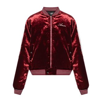 Amiri Velour Bomber Jacket - - Jackets - Herren - Rot - S