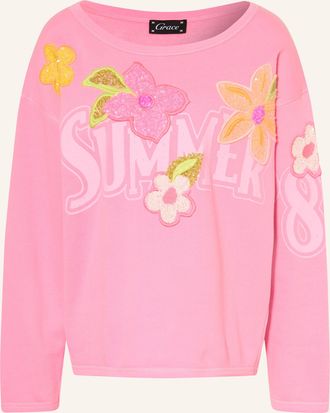Grace Grace Sweatshirt Mit Pailletten pink