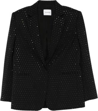 Andamane Cropped-Blazer mit Kristallen - Schwarz