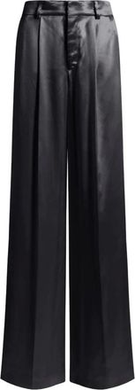 Alberta Ferretti Femme, Pantalons, Noir, Taille: 42 FR Shiny Satin Viscose Pantalons