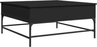 vidaXL Table basse noir 95x95x45 cm bois dingénierie et métal Vidaxl