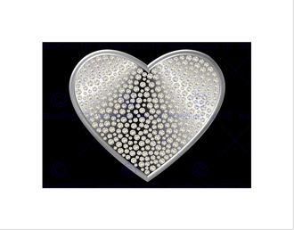 Wee Blue Coo DIAMOND HEART SILVER BLING BLACK FRAME FRAMED ART PRINT PICTURE MOUNT B12X9307
