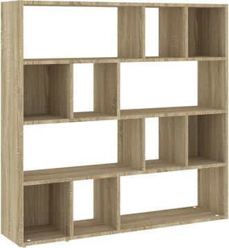 Generic Bücherschrank/Raumteiler, Betongrau-Stil, Bücherregal aus Holzwerkstoff, 105 X 24 X 102 cm, Ideal für Moderne Wohnzimmer, Schlafzimmer, Büroaufbewahru