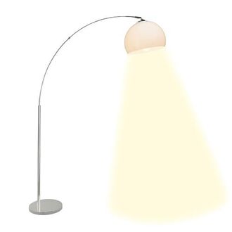 Brilliant Lampe Vessa Bogenstandleuchte 1, 7m chrom/wei&szlig;