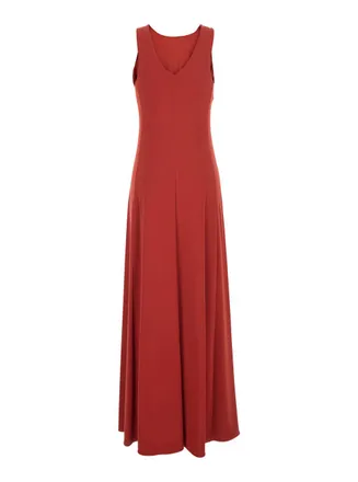 Max Mara Womens Long Dress Pania Red Viscose