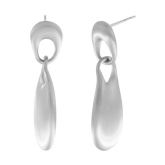 Dansk Copenhagen Femme, Accessoires, Gris, Taille: ONE Size Boucle dOreille Goutte Ovale Minimaliste