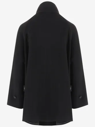 Tagliatore Womens Cape Leila Black Wool Capes Jacket