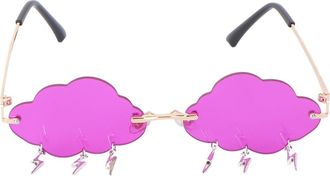 Amosfun Party Sonnenbrille Damen Wolkenform Stilvolle Brille F&uuml;r Kleine Gesichter Festival Accessoire Schutz Vor Sonne