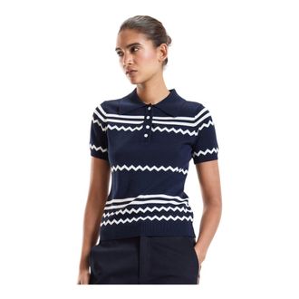 Cynthia Rowley Femme, Tops, Bleu, Taille: 40 FR Polo en maille court Ziggy