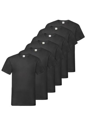 Fruit Of The Loom T-Shirt (Packung, 6-tlg) aus Baumwolle, V-Ausschnitt, 6-teilig