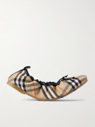 Burberry Ballerines En Toile &Agrave; Carreaux Et &Agrave; Finitions En Cuir - Neutres