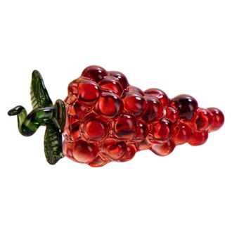 Generic Glastrauben, kreative Miniatur-Figur, rote Trauben, Sammlerst&uuml;cke, Kristallglas, Obstdekoration f&uuml;r Zuhause, B&uuml;ro, Schreibtisch, Rot