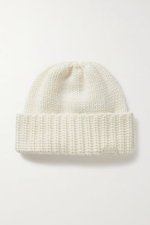Saint Laurent Beanie Aus Geripptem Kaschmir - Wollweiß