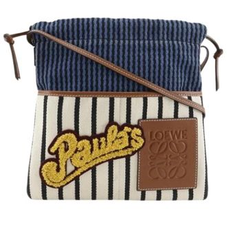 Loewe Pre-owned Paulas Ibiza Gestreifte Schultertasche aus Canvas - - Pre-owned - Damen - Mehrfarbig - ONE SIZE