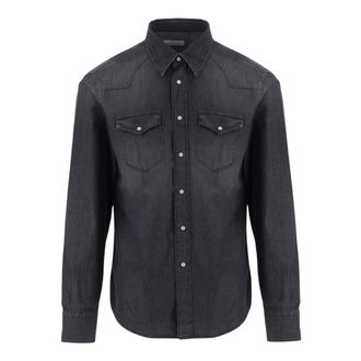 Alessandro Gherardi Chemise en jean de coton - Homme - Chemises - Gris - Taille: 2XL