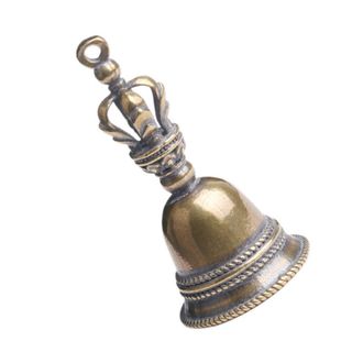 Artibetter 2 St&uuml;ck Messing Glocken Anh&auml;nger Mini Hand Rassel Schl&uuml;sselanh&auml;nger DIY Weihnachtsdeko Geschenke Anh&auml;nger Basteln und Sammeln f&uuml;r Party und Alltag