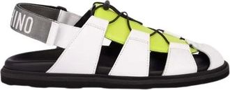 Moschino Homme, Chaussures, Multicolore, Taille: 43 EU Sandales en cuir de veau et nylon