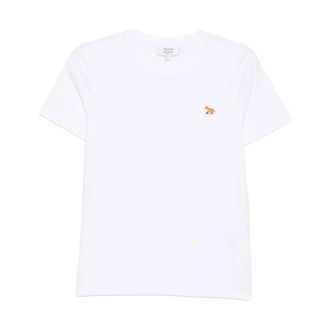 Maison Kitsun&eacute; Kurz&auml;rmeliges T-Shirt mit Rundhalsausschnitt - - Tops - Damen - Wei&szlig; - L