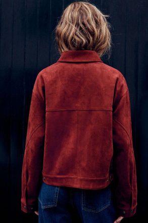 Next Lederjacke Hemdjacke mit Rei&szlig;verschluss aus Velourskunstleder (1-St)