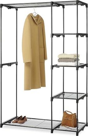 Whitmor 6779-4114-BLK Deluxe Doppel-Stangen-Schrank, Schwarz