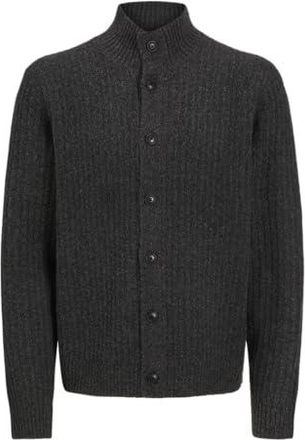 Jack & Jones Jprcchowell Cardigan en Tricot, M&eacute;lange de Gris fonc&eacute;-D&eacute;tails : m&eacute;lang&eacute;, S Homme
