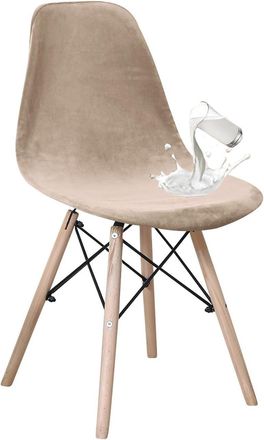 Generic Stretch-Stuhlbezüge Aus Velours Dehnbar, Waschbar & Universell Für Esszimmer, Küche, Hotel Und Feste(Camel,1 PCS)