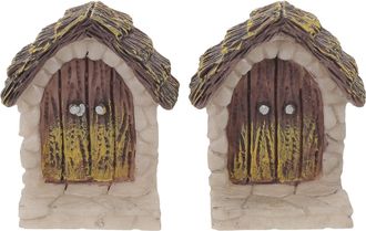 DOITOOL 2 St&uuml;ck Miniatur-Feent&uuml;r-Dekor - Mikro-Landschaft, winzige T&uuml;r f&uuml;r Feengarten und Puppenhaus, Mini-Tor-Dekoration f&uuml;r Weihnachtsfeiern, Bonsai-Dekorat