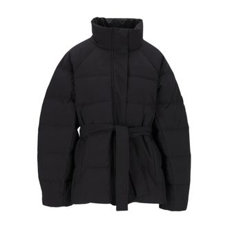 Maison Kitsun&eacute; Doudoune matelass&eacute;e &agrave; ceinture - Femme - Vestes - Noir - Taille: 42 FR
