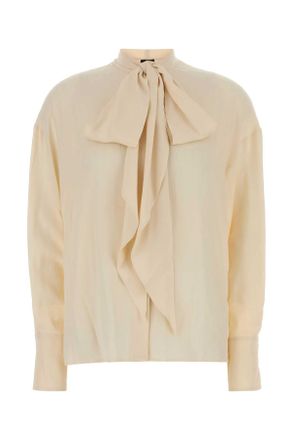 Etro Tie-Neck Acetate-Silk Shirt - Beige