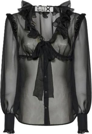 John Richmond Femme, Blouses et Chemises, Noir, Taille: 38 FR Uwp26101Bl Blouse