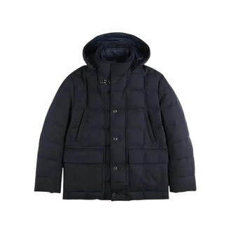 Fay Homme, Vestes, Bleu, Taille: M Caban &agrave; carreaux matelass&eacute; &agrave; double boutonnage