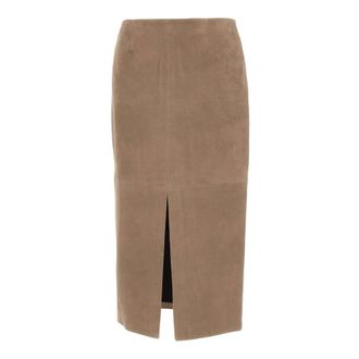 Rotate Rotate Birger Christensen, Femme, Jupes, Brun, Taille: 40 FR Jupe Midi Crayon