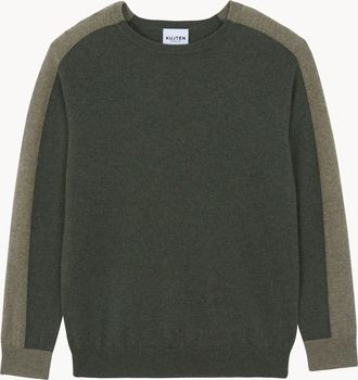 Kujten Pull cachemire homme col rond colorblock - Pull Ian