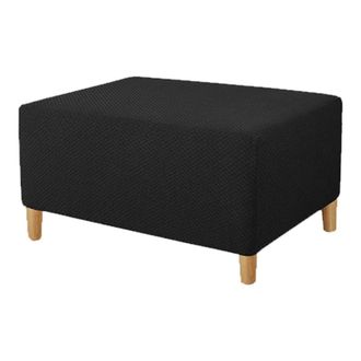 Generic Universeller rechteckiger Hocker&uuml;berzug, geeignet for Hocker verschiedener Gr&ouml;&szlig;en, kann in Wohn- und Schlafzimmern verwendet Werden.(Black,Medium)