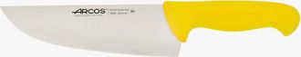Arcos Fleischermesser Breite Klinge Edelstahl NITRUM 200 mm - Ideal f&uuml;r Fleisch, Gelber Polypropylen-Griff, Serie 2900