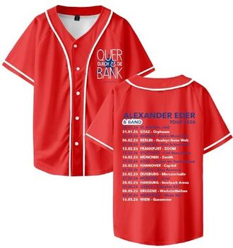 Generic Alexander Eder Quer durch die Bank Tour 2026 Merch Baseball Jersey T-shirt d&eacute;contract&eacute; col en V, 03, XXL
