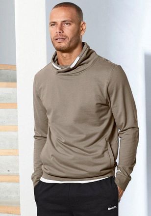 Bench Sweatshirt mit gro&szlig;em Stehkragen aus einer Baumwollmischung
