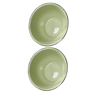 Amosfun Emaille Becken Sch&uuml;sseln 2 St&uuml;ck Aus Emailliertem Stahl 16cm Tief Vintage Gem&uuml;se Und Mixschale F&uuml;r Zuhause Und Gastronomie