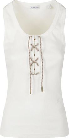 Burberry Femme, Tops, Blanc, Taille: 40 FR Lace Closure Tank Top