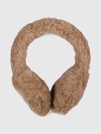 Max Mara Cache-oreilles en chameau et soie avec monogramme m&eacute;tallique